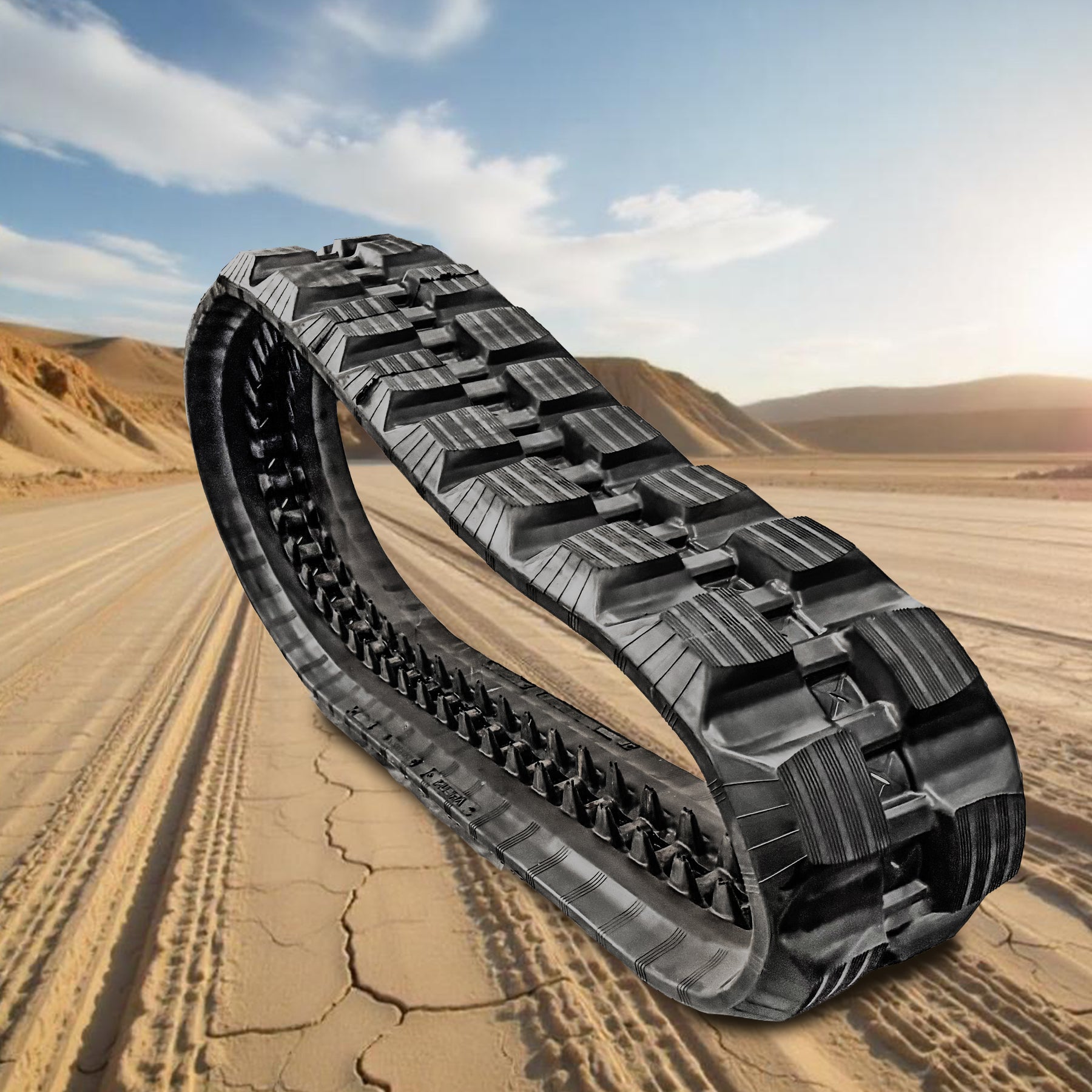 Kubota SVL75-3 Premium Heavy Duty Rubber Track - Staggered Block Tread